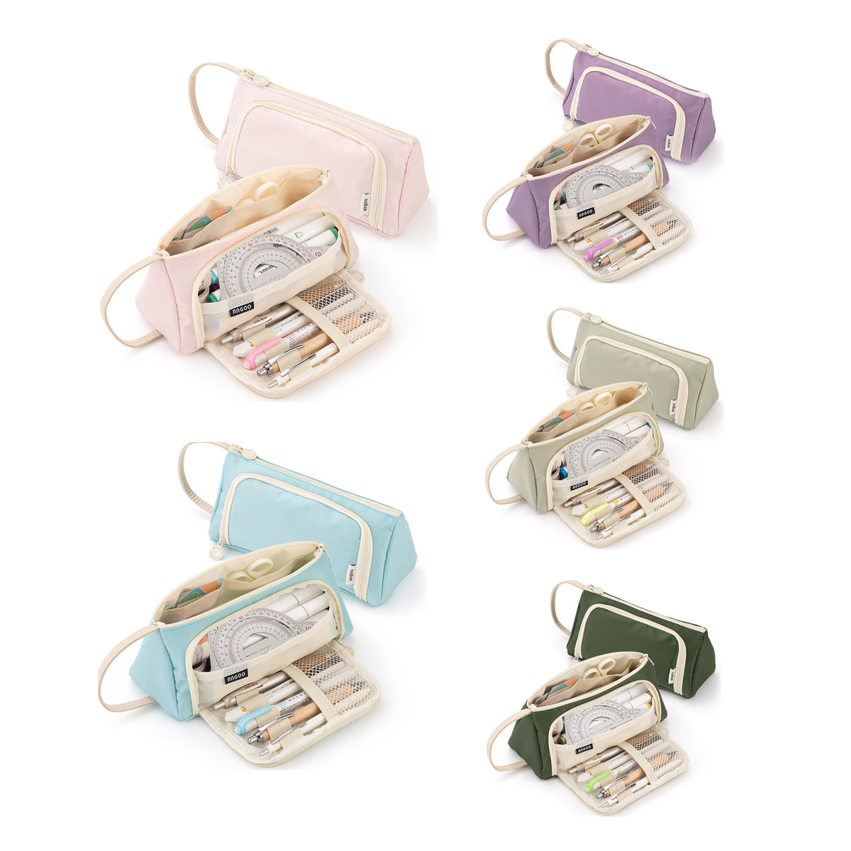 Large Capacity Multi-Layer Pencil Case in Waterproof Fabric with Handle ...