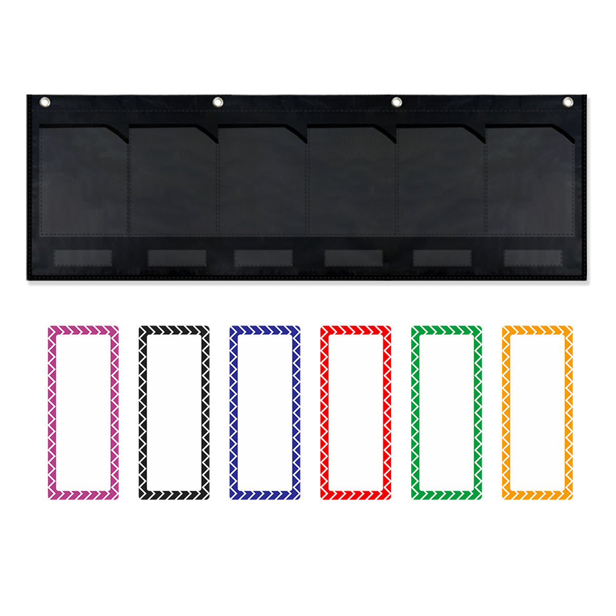 Wall Pocket Chart with 6 Pockets Oxford Cloth Hanging Document ...